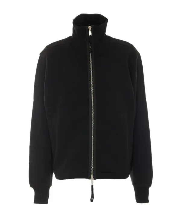 THOM KROM High-neck Zip-up Cardigan - Black