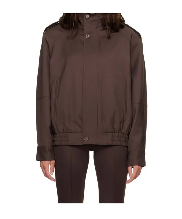 THE FRANKIE SHOP Twill Bomber Jacket - Brown