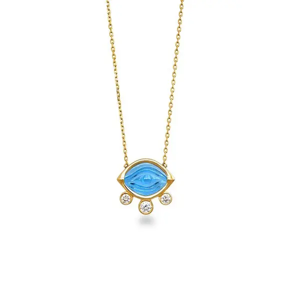 MYRTO KATRAMADOU JEWELLERY Aegean Eye Topaz Necklace - Blue