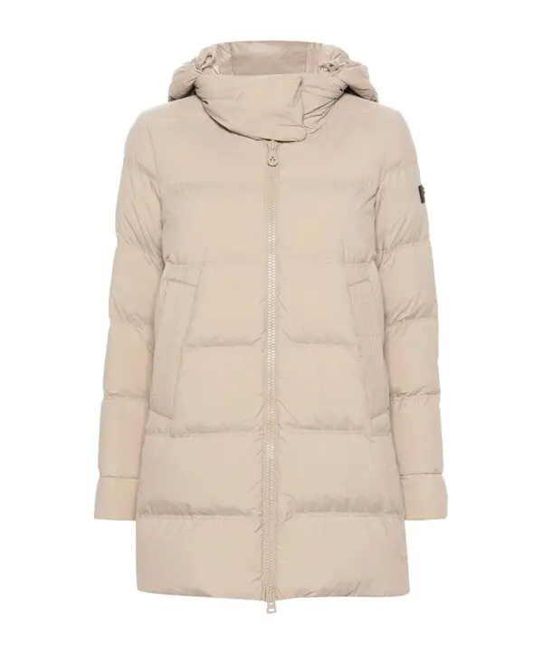 Peuterey Logo Patch Zip-up Hooded Down Coat