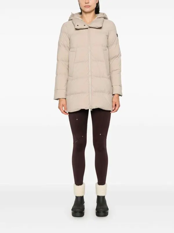 Peuterey Logo Patch Zip-up Hooded Down Coat