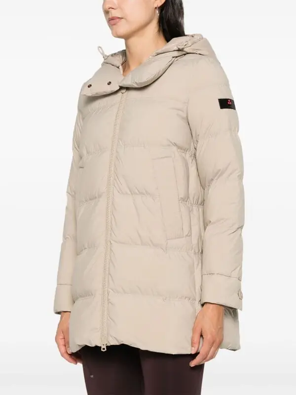 Peuterey Logo Patch Zip-up Hooded Down Coat