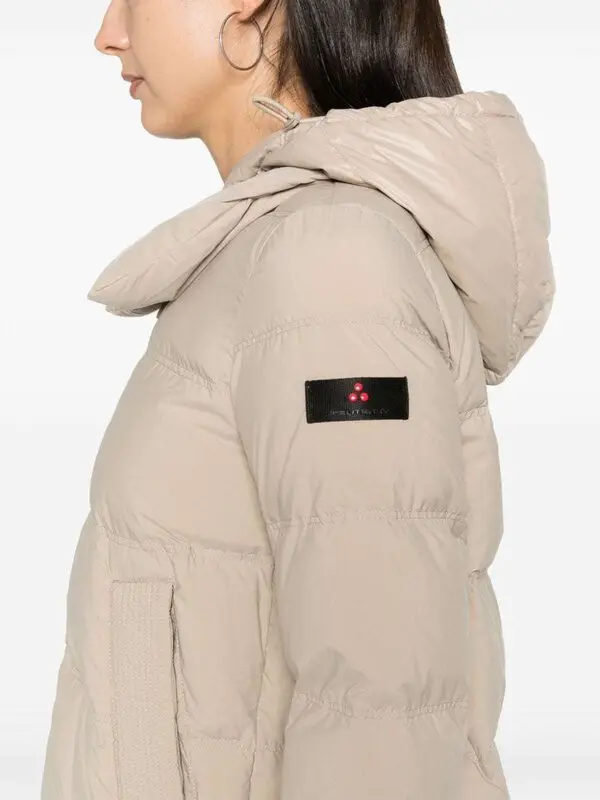 Peuterey Logo Patch Zip-up Hooded Down Coat