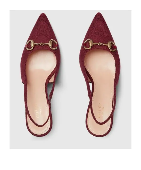 Gucci 85mm Horsebit Slingback Pumps