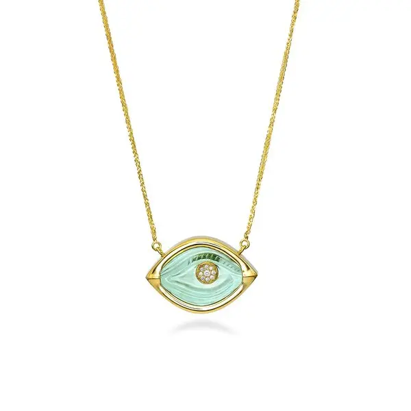 MYRTO KATRAMADOU JEWELLERY Aegean Eye – Amethyst Necklace - Green