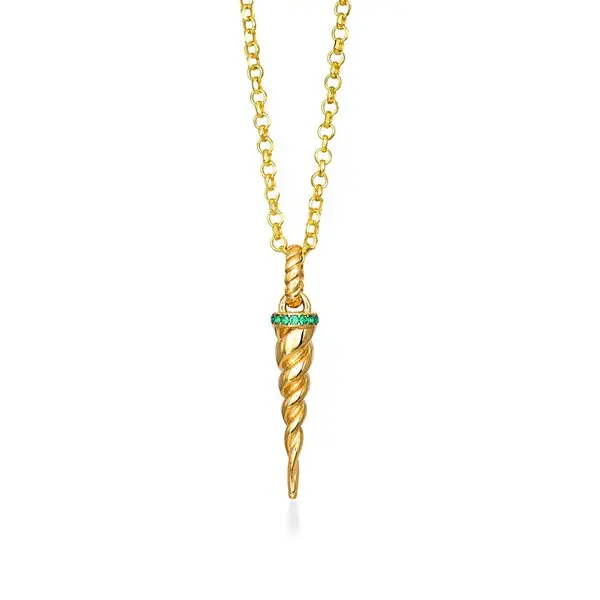 MYRTO KATRAMADOU JEWELLERY Unicorn Whisper – Necklace 18k Gold-plated Silver 925 Emerald - Green