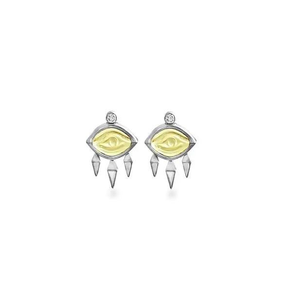 MYRTO KATRAMADOU JEWELLERY Aegean Eye Citrine And Diamond Drop Earrings - Yellow