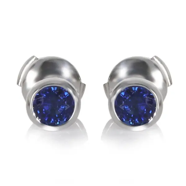 Tiffany & Co. Elsa Peretti Sapphire Stud Earrings - Platinum
