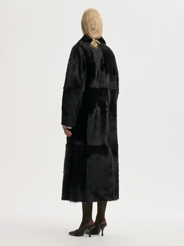 BY MALENE BIRGER Rafaia Shearling Calf Coat