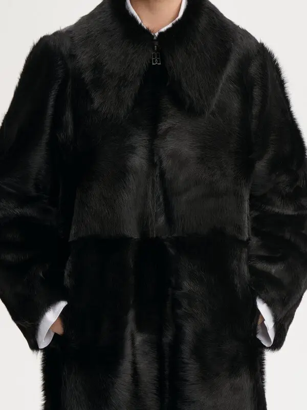 BY MALENE BIRGER Rafaia Shearling Calf Coat