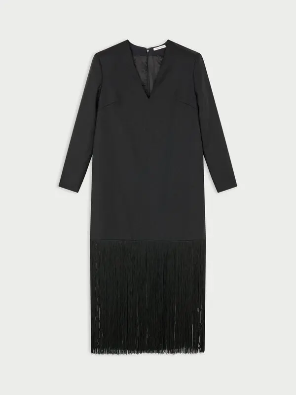 BY MALENE BIRGER Wool Mini Dress With Fringe Hem