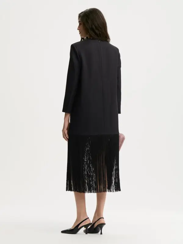 BY MALENE BIRGER Wool Mini Dress With Fringe Hem