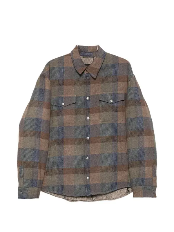 Etro Wool Checked Shirt - Brown