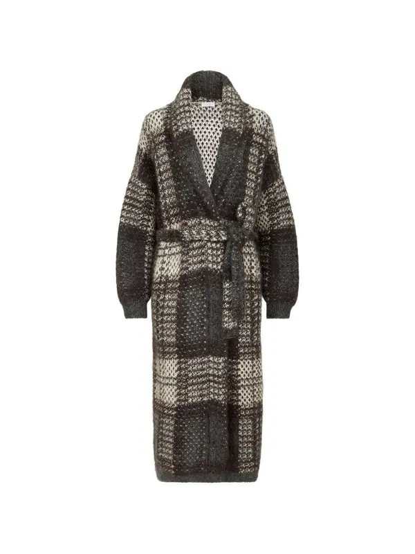 Brunello Cucinelli Wool Long Cardigan - Grey