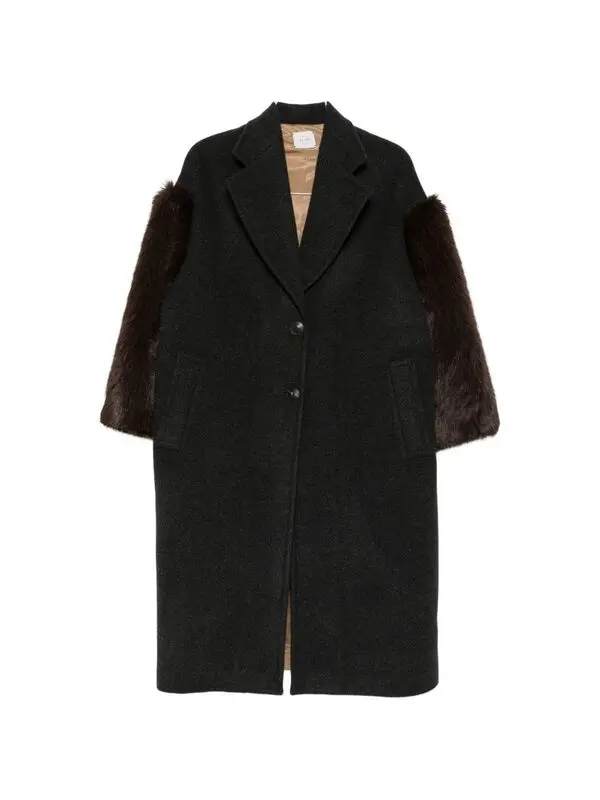ALYSI Wool Blend Coat - Grey