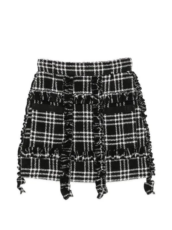 ALESSANDRO ENRIQUEZ Checked Short Skirt - Black