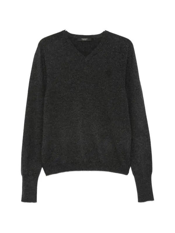 Gucci Cashmere V-neck Sweater With Ribbed Details