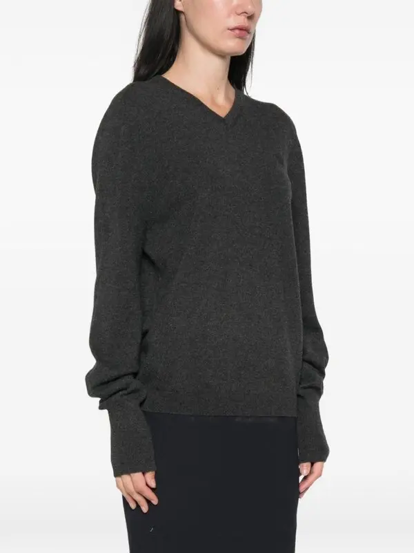 Gucci Cashmere V-neck Sweater With Ribbed Details