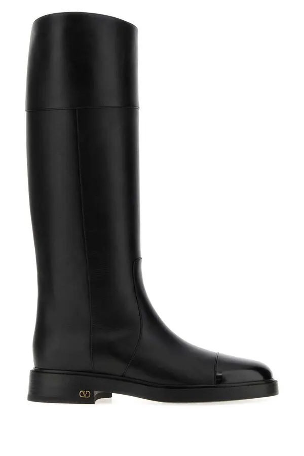 Valentino Garavani Zimmy Calf Leather Boots - Black