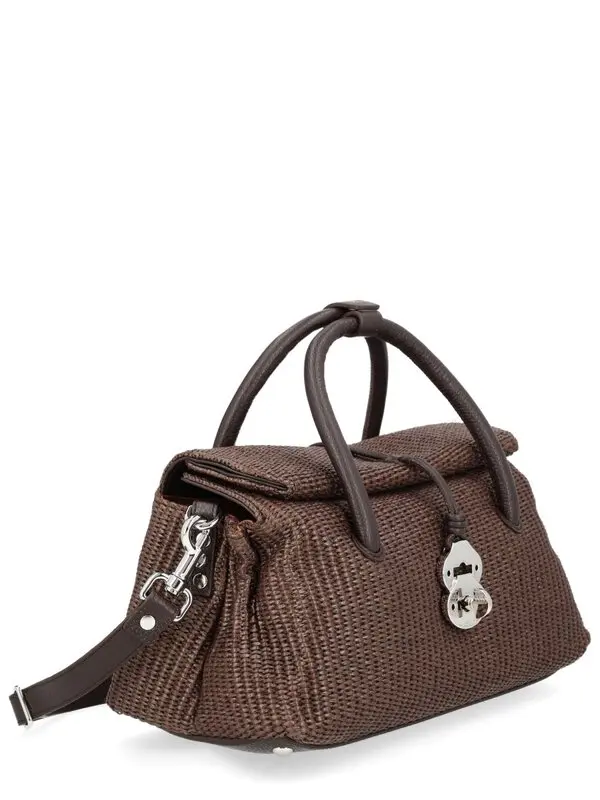 ZANELLATO Woven Leather-trim Top Handle Satchel
