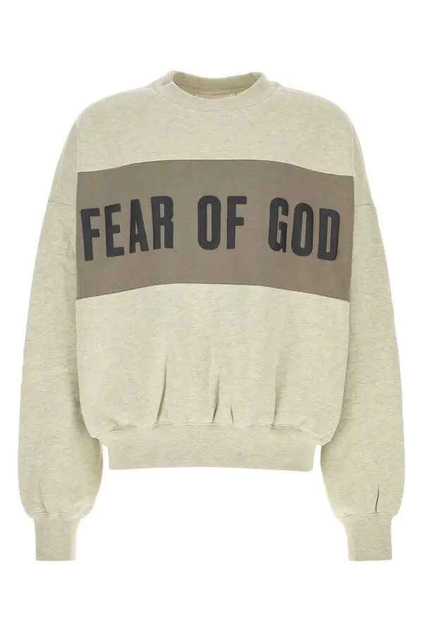 Fear Of God Style Oversize Melange Cotton-blend Sweatshirt - Grey