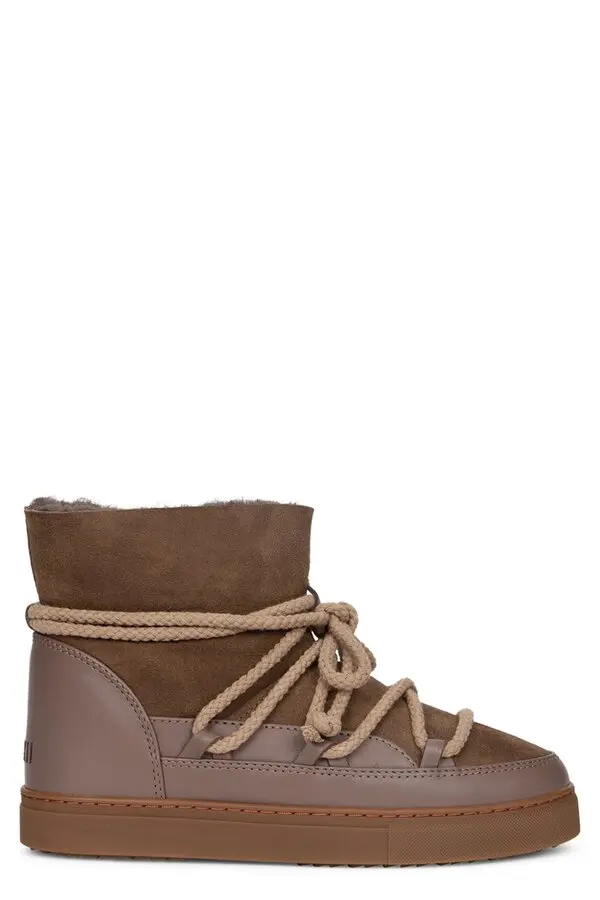 Inuikii Inspired Snow Boots With Lace-up Closure - Brown