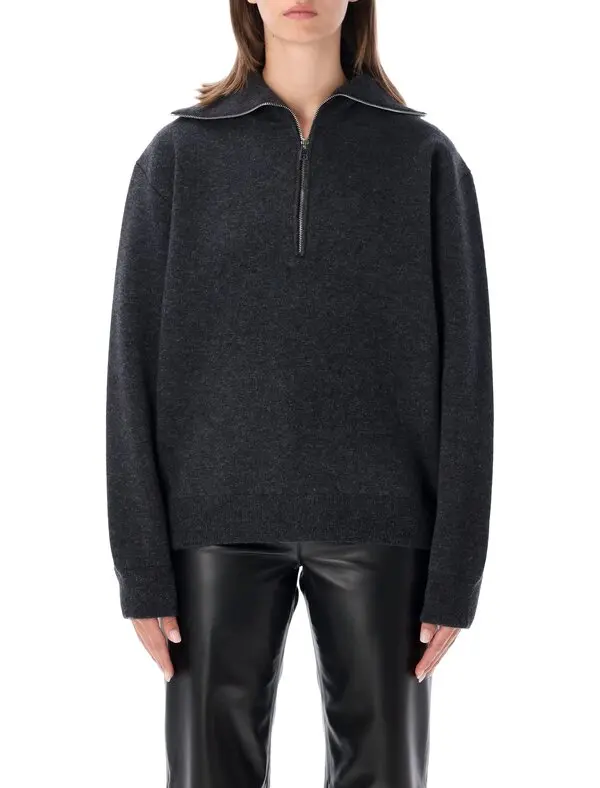 RÓHE Half-zip Wool-cashmere Sweater - Charcoal
