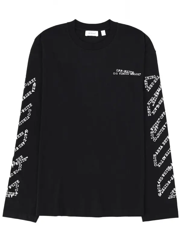 Off-White Graphic Logo Long Sleeve T-shirt - Black