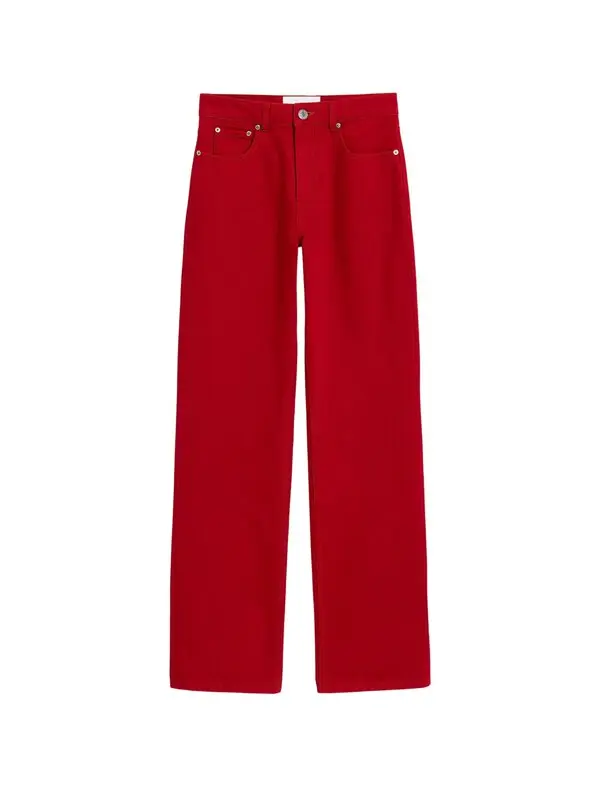AMI Paris High-rise Straight-leg Jeans - Red