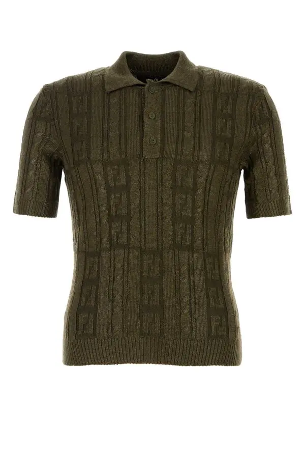 Fendi S Wool Polo Shirt - Green