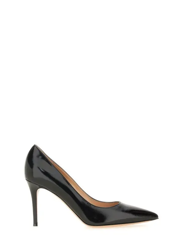GIANVITO ROSSI 85mm Pointed Toe Leather Pumps - Black