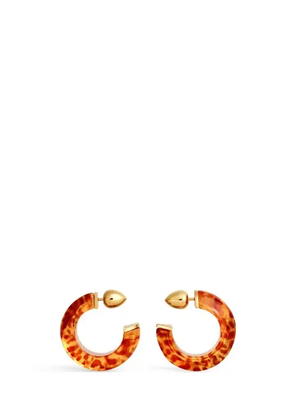 Alaïa Chunky Hoop Earrings With Metal Accent - Multicolor
