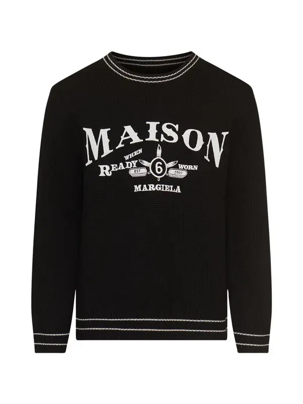 MAISON MARGIELA Graphic Logo Crewneck Sweater - Black