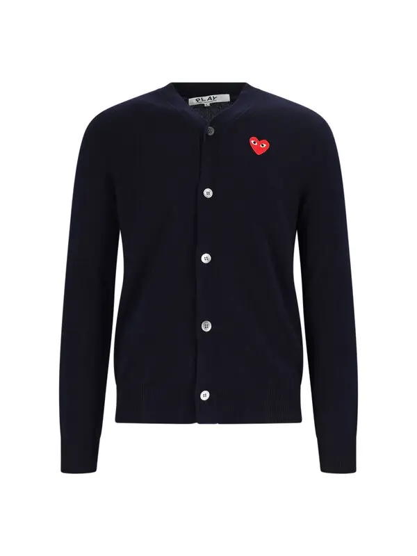 Play Comme Des Garcon Wool Sweater With Play Heart Motif - Blue
