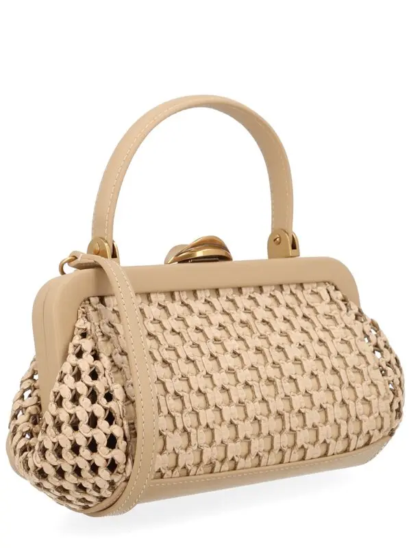 Cult Gaia Woven Top Handle Bag With Crossbody Strap