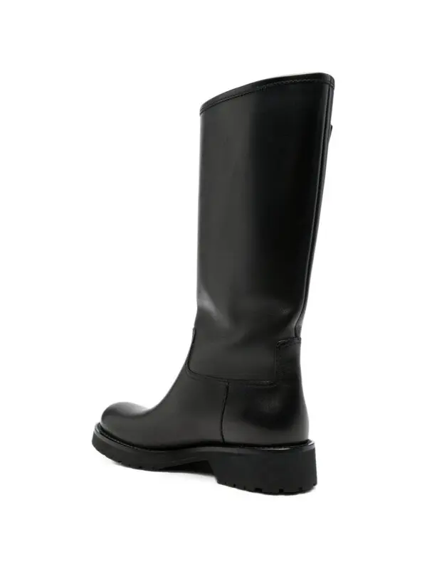Gucci Web Detail Leather Boots