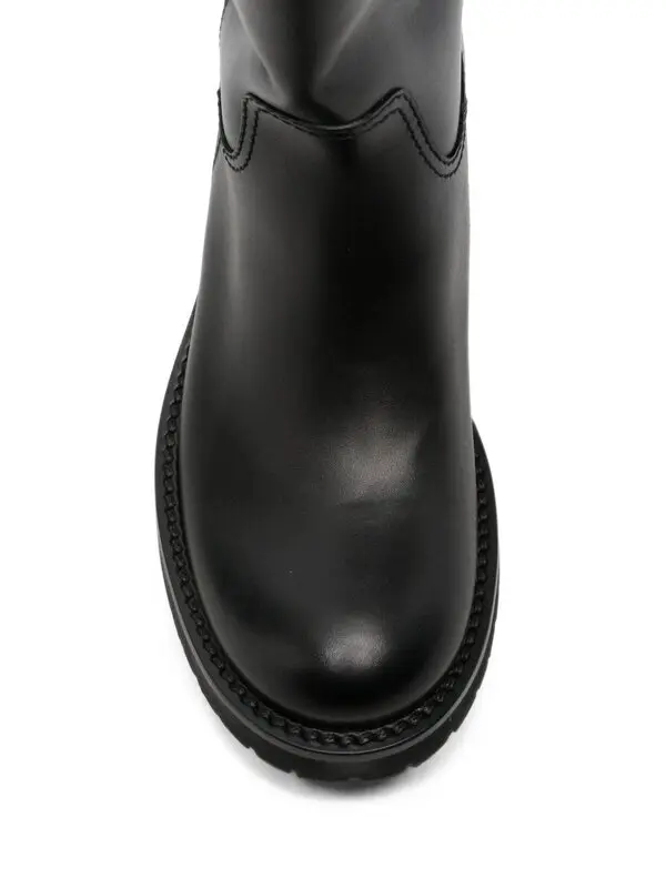 Gucci Web Detail Leather Boots