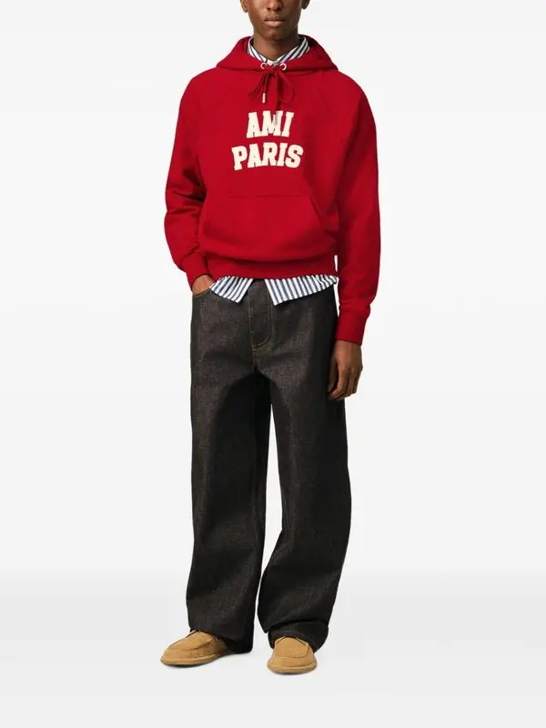 AMI Paris Logo Cotton Hoodie
