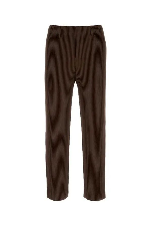 Issey Miyake Homme Plissé Pleated Polyester Pant - Brown