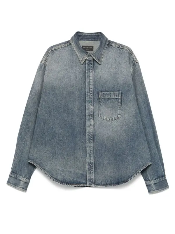 Balenciaga Oversized Denim Button-up Shirt - Blue