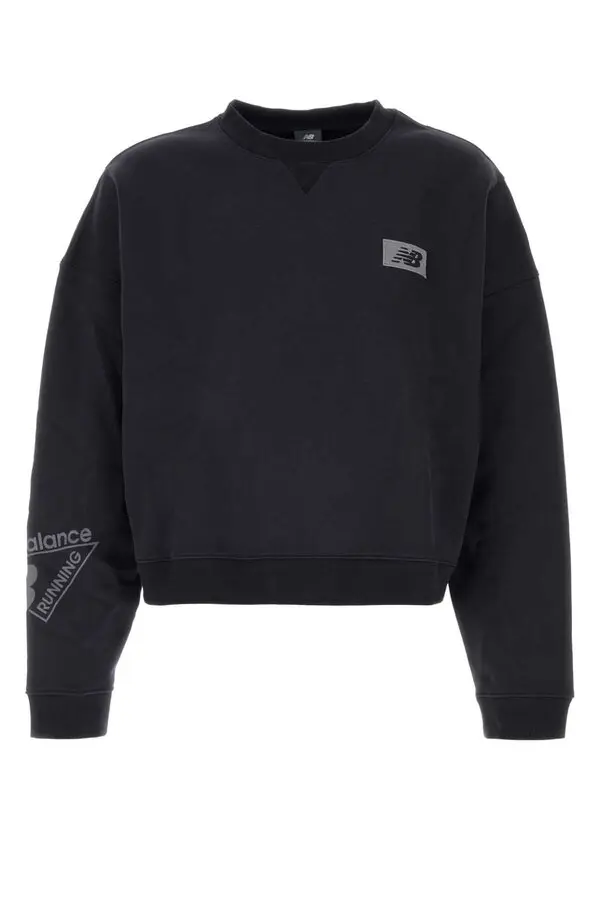 NEW BALANCE Oversized Cotton Sweatshirt For - Blue