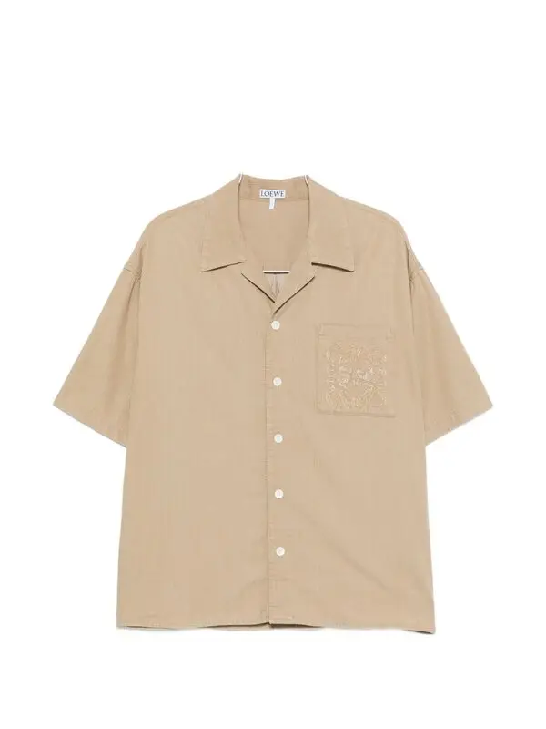 Loewe Anagram Cotton Shirt - Beige