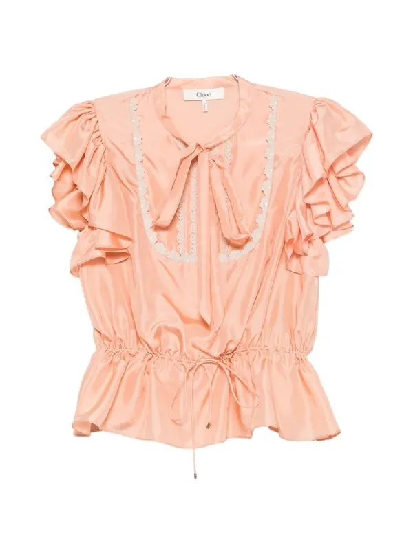Chloé Silk Rouched Top - Pink