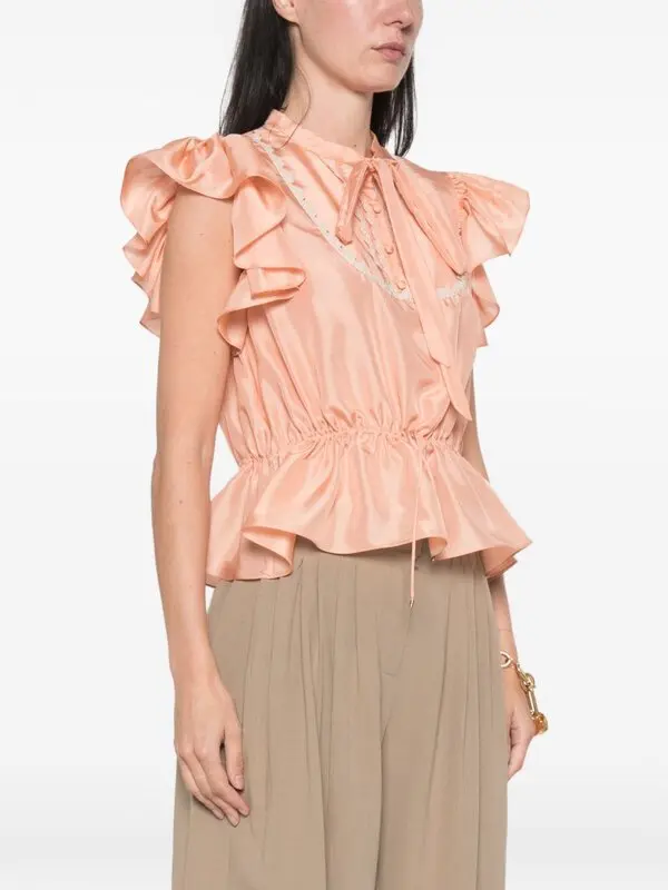 Chloé Silk Rouched Top