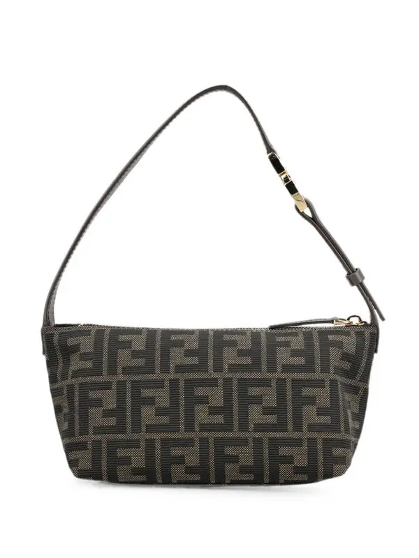 Fendi Ff Jacquard Pouch - Brown