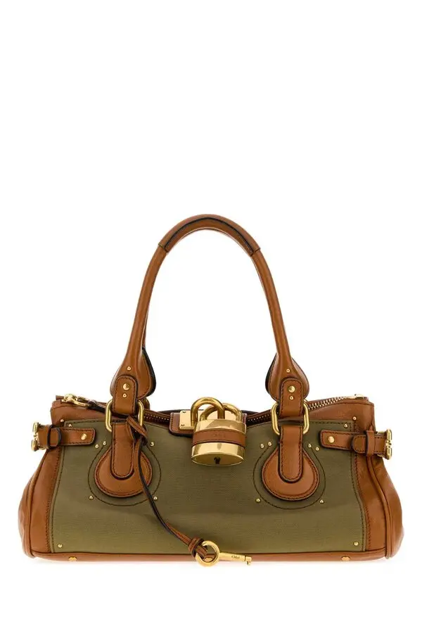Chloé Two-tone Canvas And Leather Paddington Shoulder Handbag - Multicoloured
