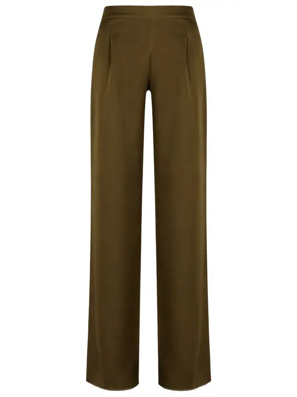 Max Mara Tailored Wide-leg Satin Pants - Green