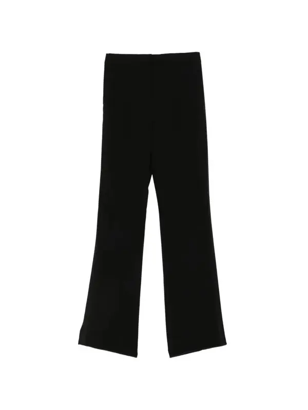 Max Mara Maximal Chic Cady High-waist Trousers With Pressed Crease - Nero
