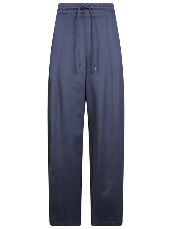 Max Mara Relaxed Fit Drawstring Trousers With Back Detail - Blu
