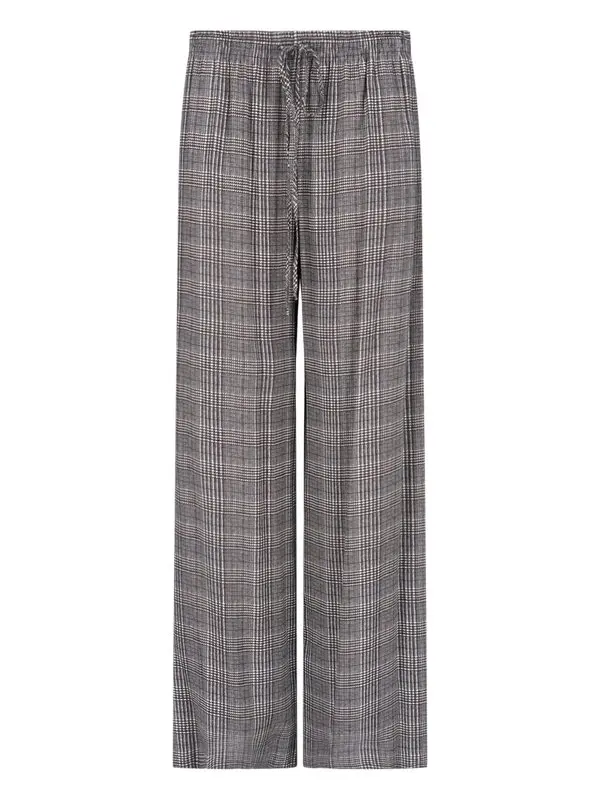 Ermanno Scervino Plaid Wide-leg Drawstring Trousers - Grey